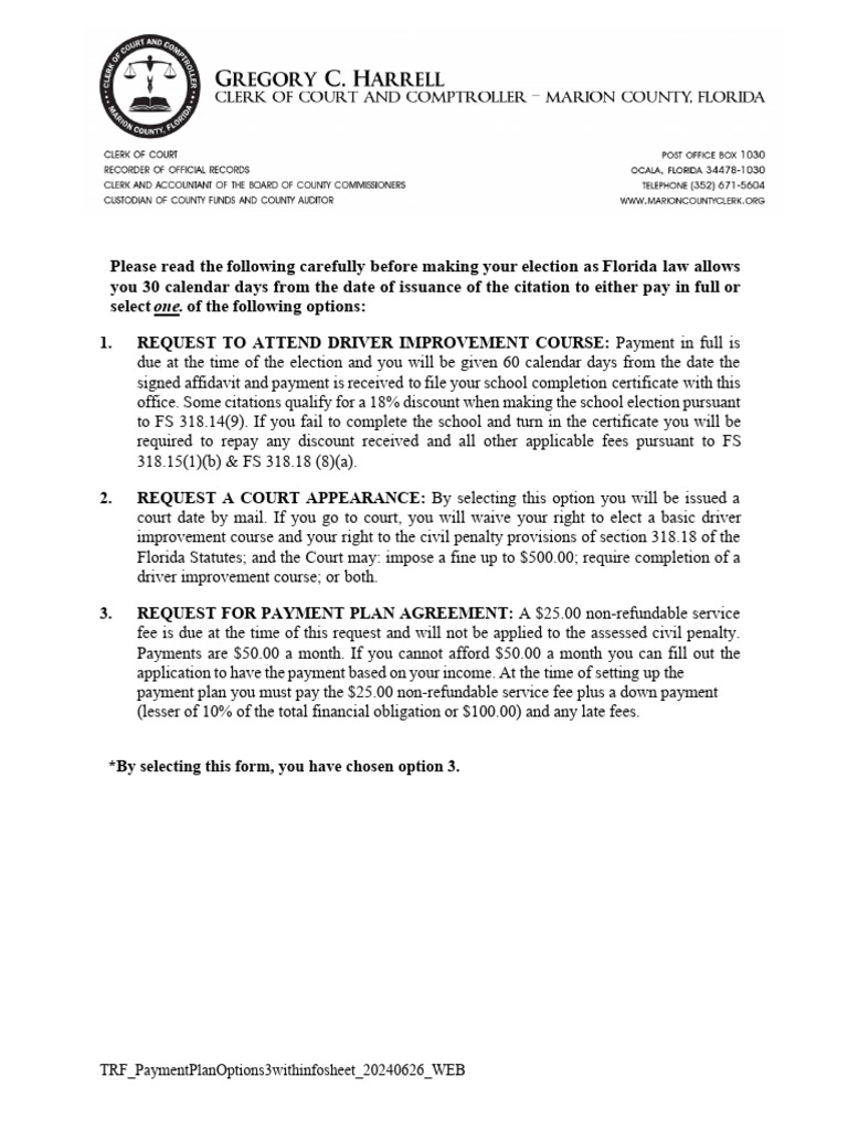 TRF PaymentPlanOptions3withinfosheet 20240626 WEB-Fillable | PDF | Fee ...