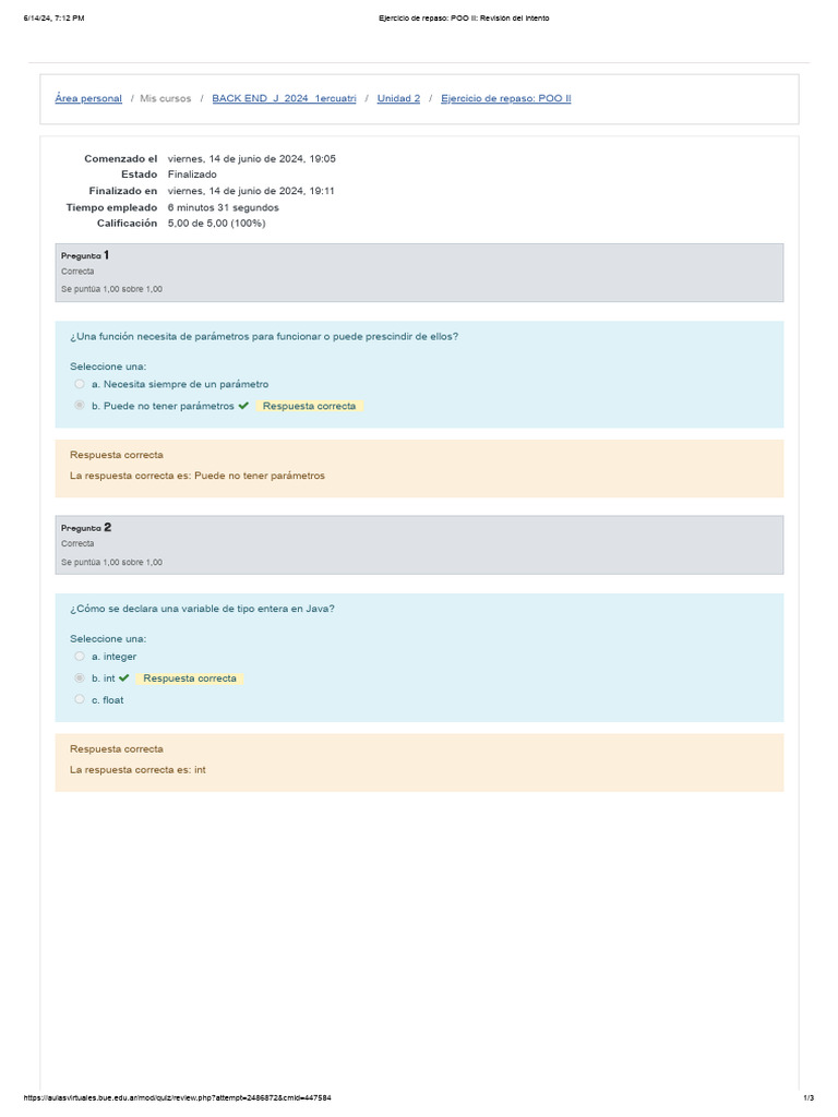 Ejercicio POO II: Repaso Java | PDF | Solicitudes de especificación de ...
