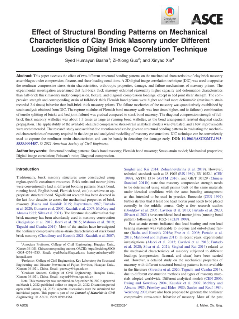 BASHA Et Al - Effect of Structural Bonding Patterns On Mechanical | PDF | Fracture | Strength Of ...