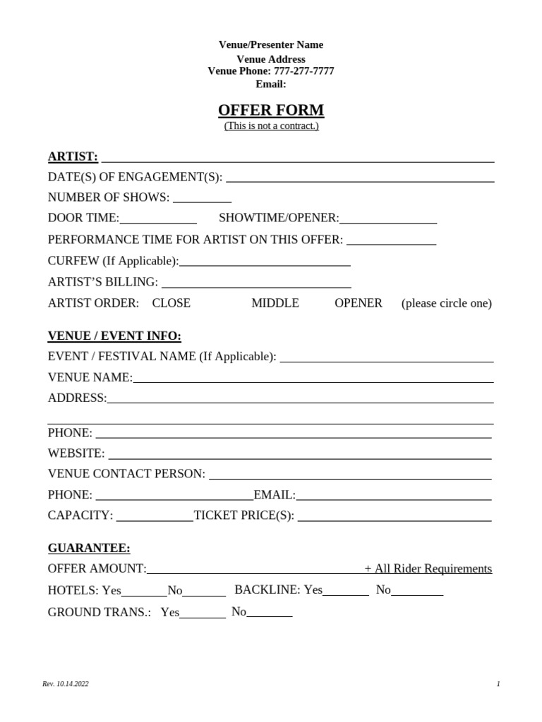 Jazz Road Tours - Offer Letter Template | PDF