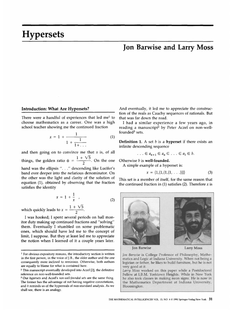 Barwise Hypersets | PDF