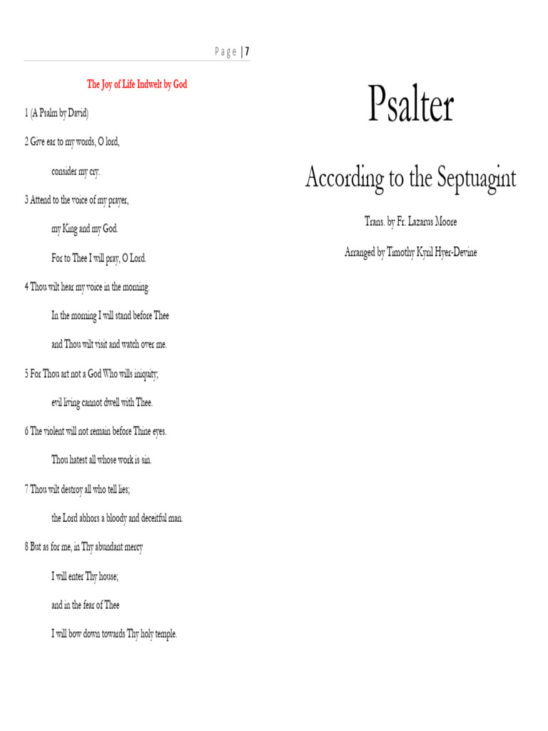 Moore Psalms | PDF | Thou | Glory (Religion)