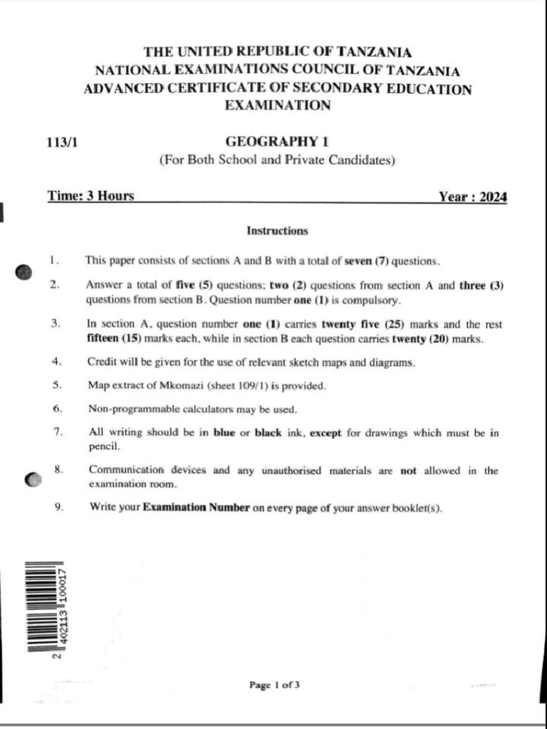 Geography P1 2024 | PDF