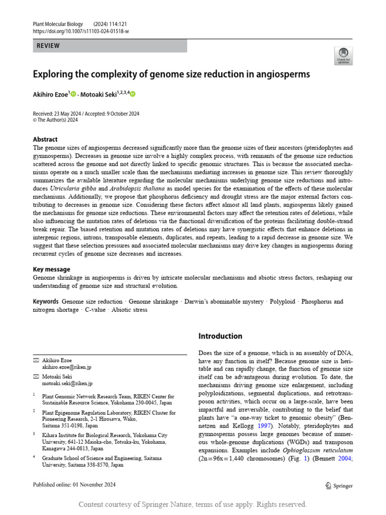 Exploring_the_complexity_of_genome_size_reduction_ | PDF | Genome | Gene Duplication