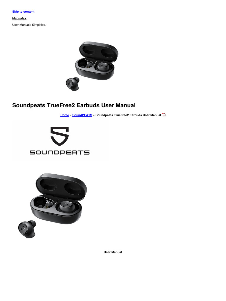 Truefree2 Earbuds Manual | PDF | Headphones | Radio