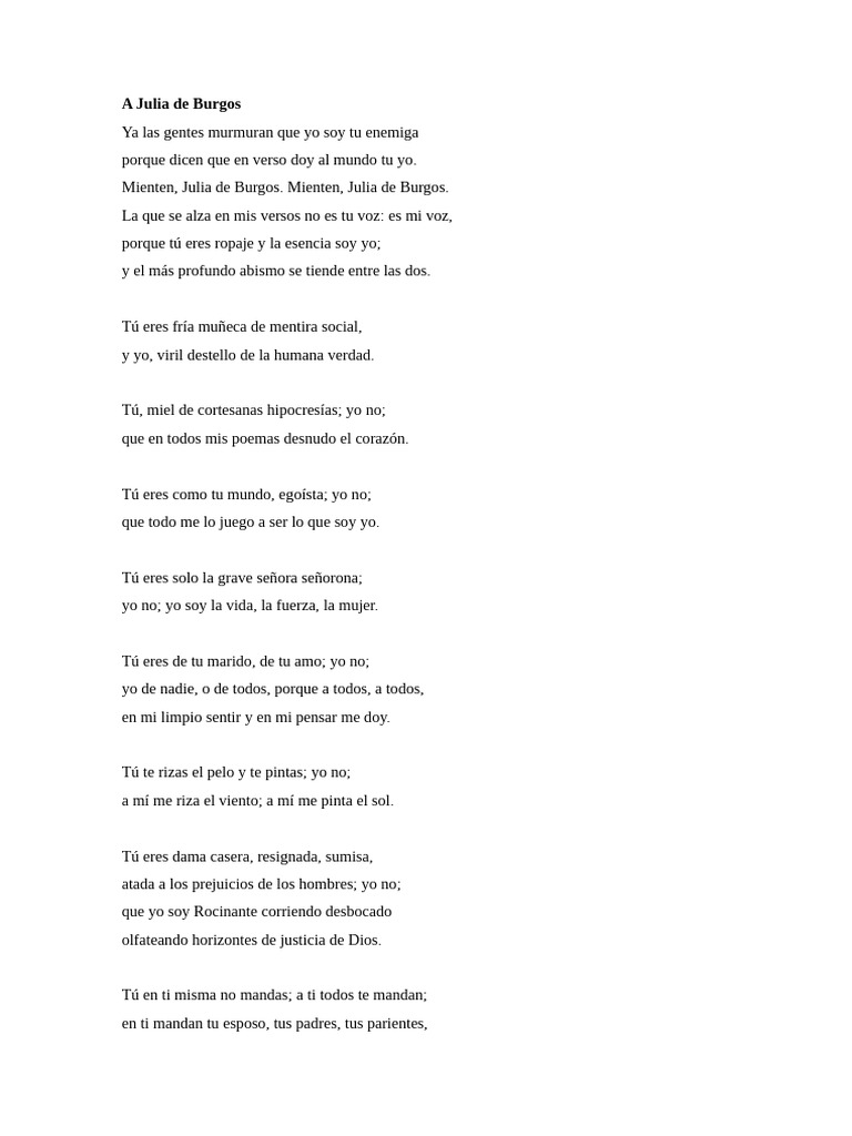 A Julia de Burgos POEMA | PDF