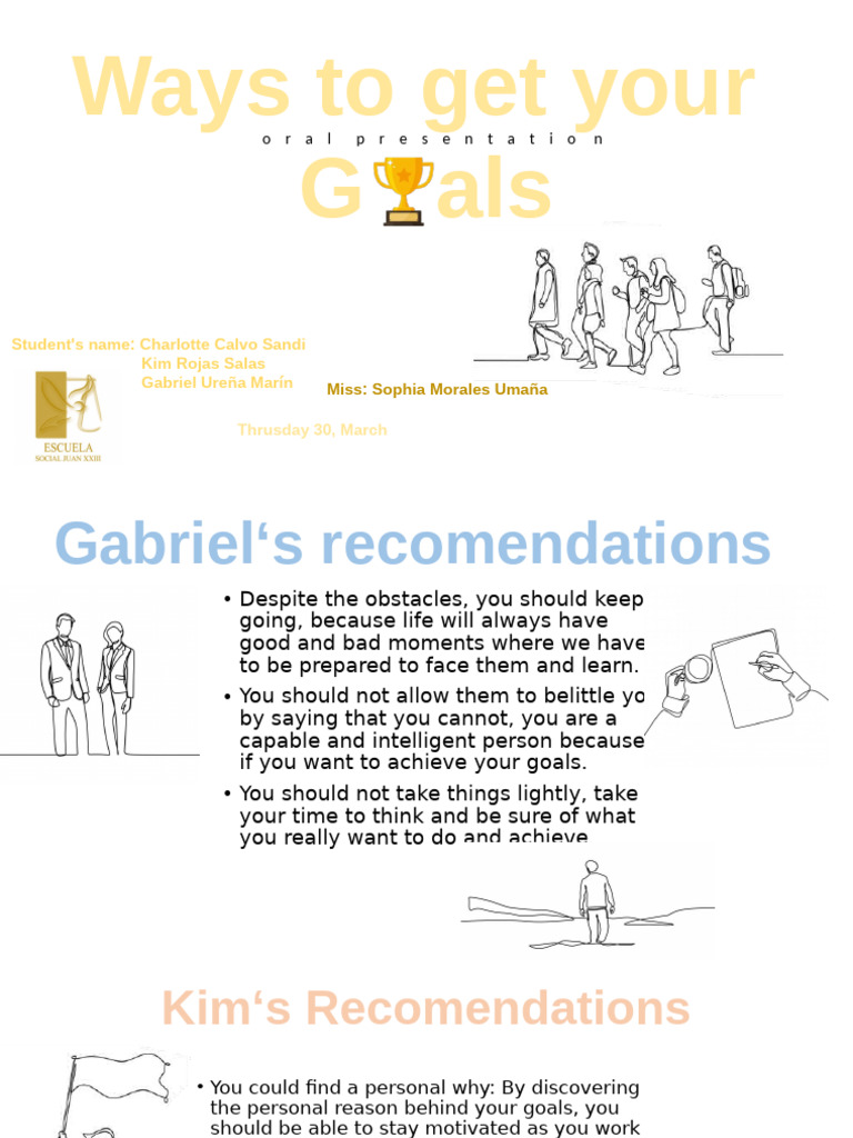 Goals Recomendations Oral Presentation | PDF