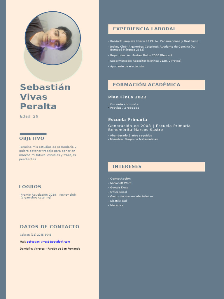 Currículum de Sebastián Vivas Peralta | PDF
