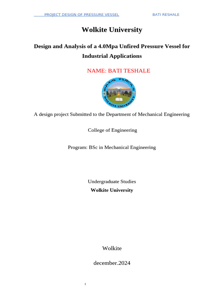 BATI Project Pressur Vessel | PDF | Strength Of Materials | Stainless Steel