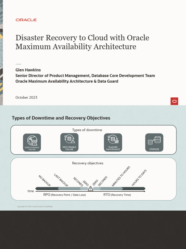 Disaster Recovery To Cloud With Oracle Maximum Availability Architecture - FINAL | PDF | Backup ...