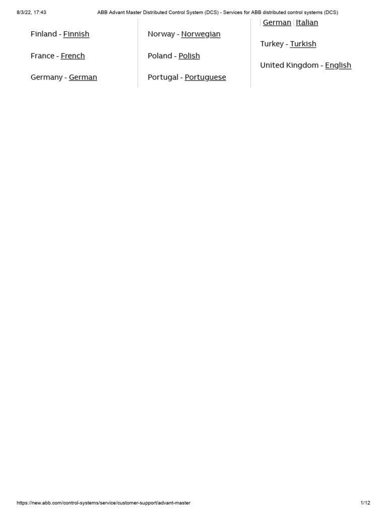 ABB Advant Master Distributed Control System (DCS) - Services For ABB ...