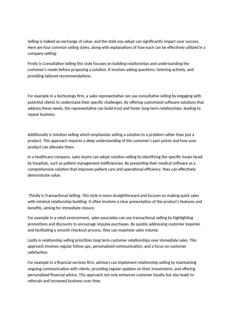 Professional Selling Practical 2 | PDF | Sales | Business