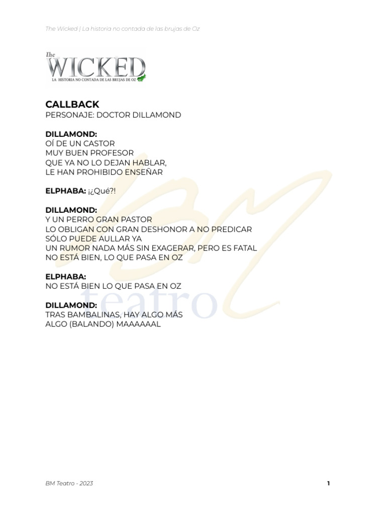 7. Callback Dillamond | PDF