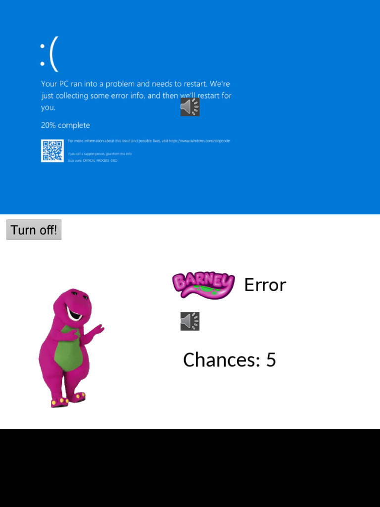 Barney Error Game: 20 Chances Guide | PDF