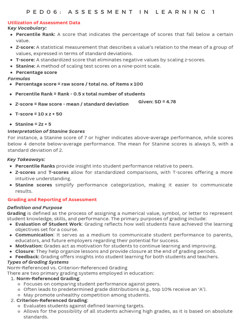 Understanding the Stanine Grading System | PDF | Standard Score ...