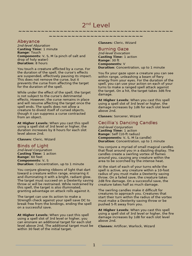 The Grimoire of Many Spells - 2nd Level | PDF | Gary Gygax Games | Dungeons & Dragons