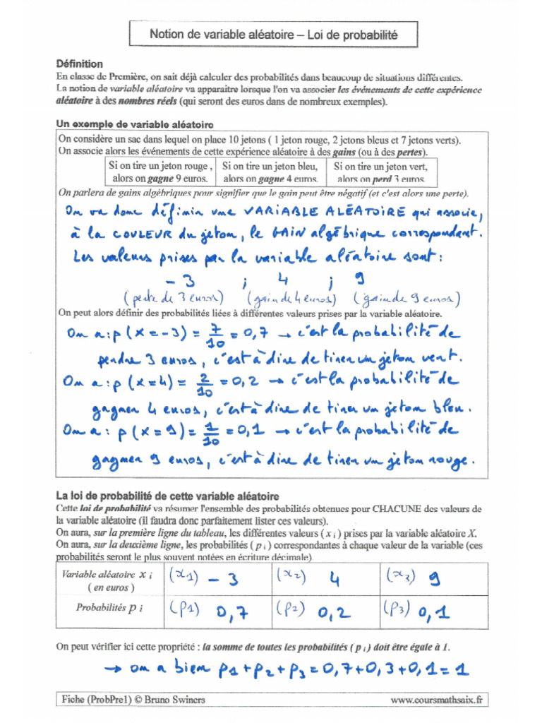 variables-aleatoires-loi-de-probabilite | PDF