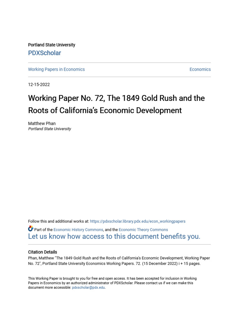 Gold Rush: Catalyst for California's Growth | PDF | California ...