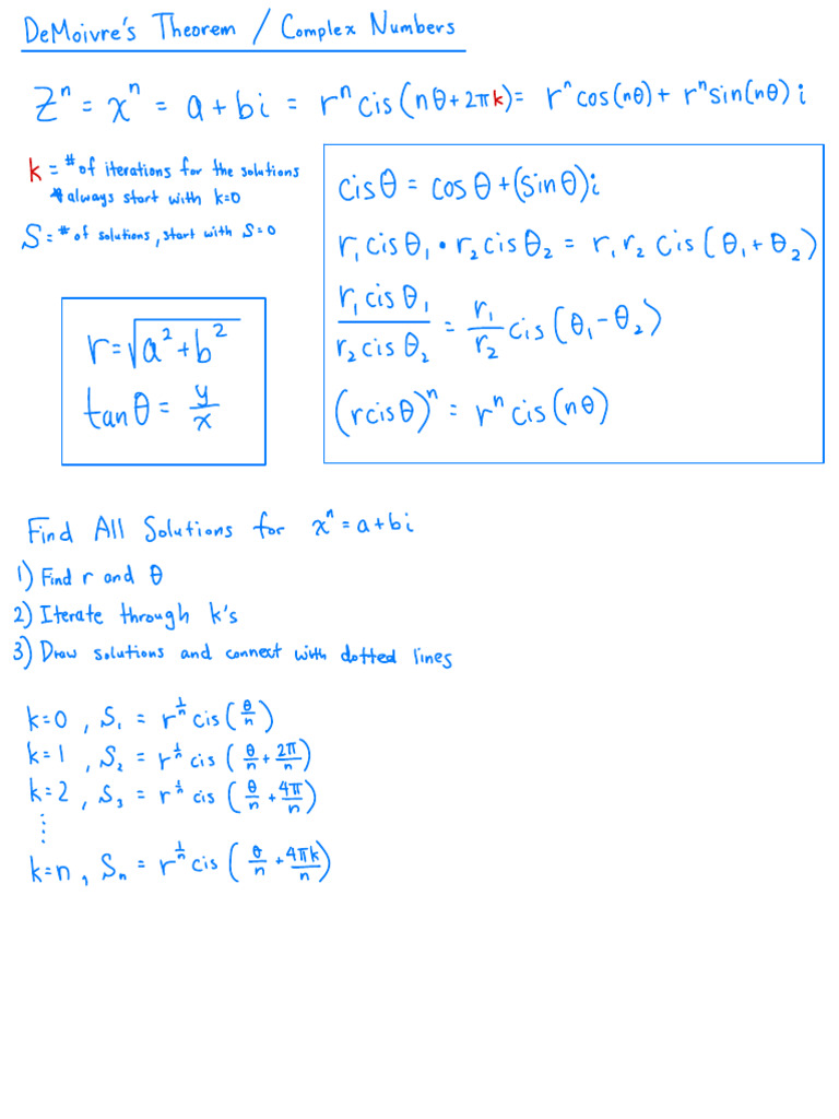 DeMoivre's Theorem and Complex Solutions | PDF | Mathematical Concepts | Mathematical Analysis