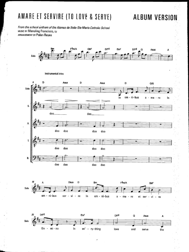 To Love & Serve (BP) - Amare et Servire (Ver 2) | PDF