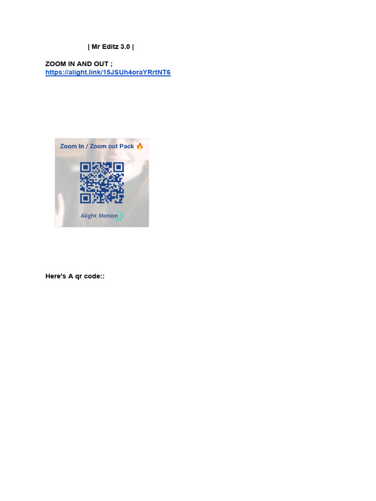 Zoom in Out QR Code - Alight Link by MR Editz 3.0 ?? | PDF