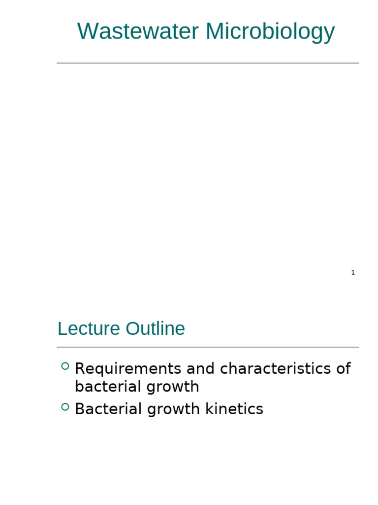 Wastewater Microbiology and Bacterial Growth | PDF | Bacteria | Biology