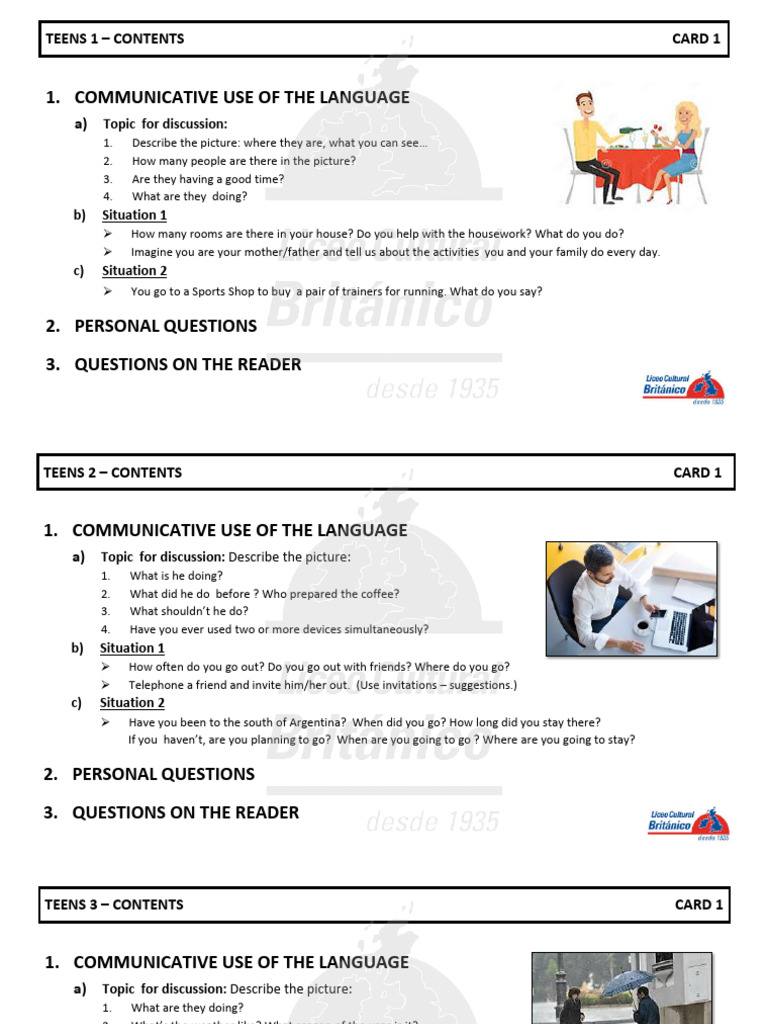 06-Sample Oral Cards Teens 2020 - FL | PDF