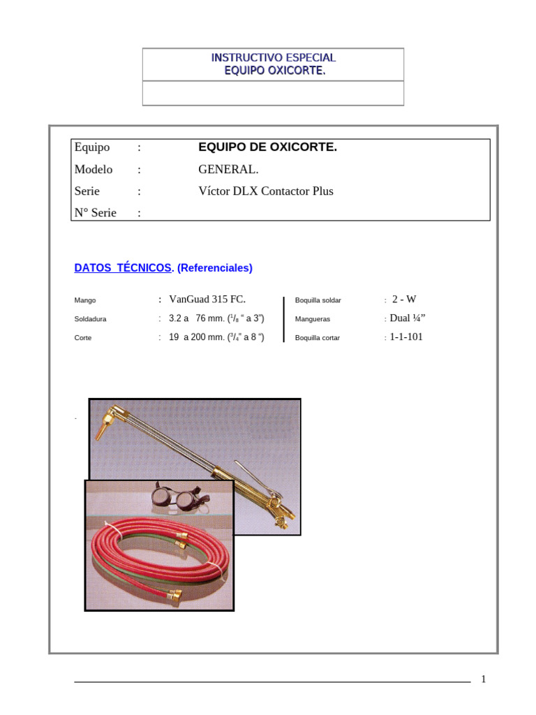 17 Equipo Oxicorte 1 | PDF | Sustancias químicas | Materiales