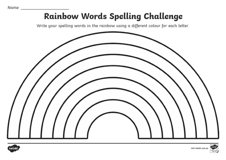 Au l 53741 Rainbow Spelling Activity Sheet English | PDF