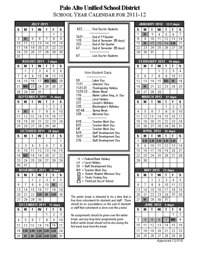 School Year Calendar 2012 | PDF | Holidays | Observances