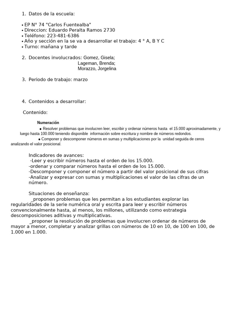 1 Sec Matemã¡tica 4Â° | PDF