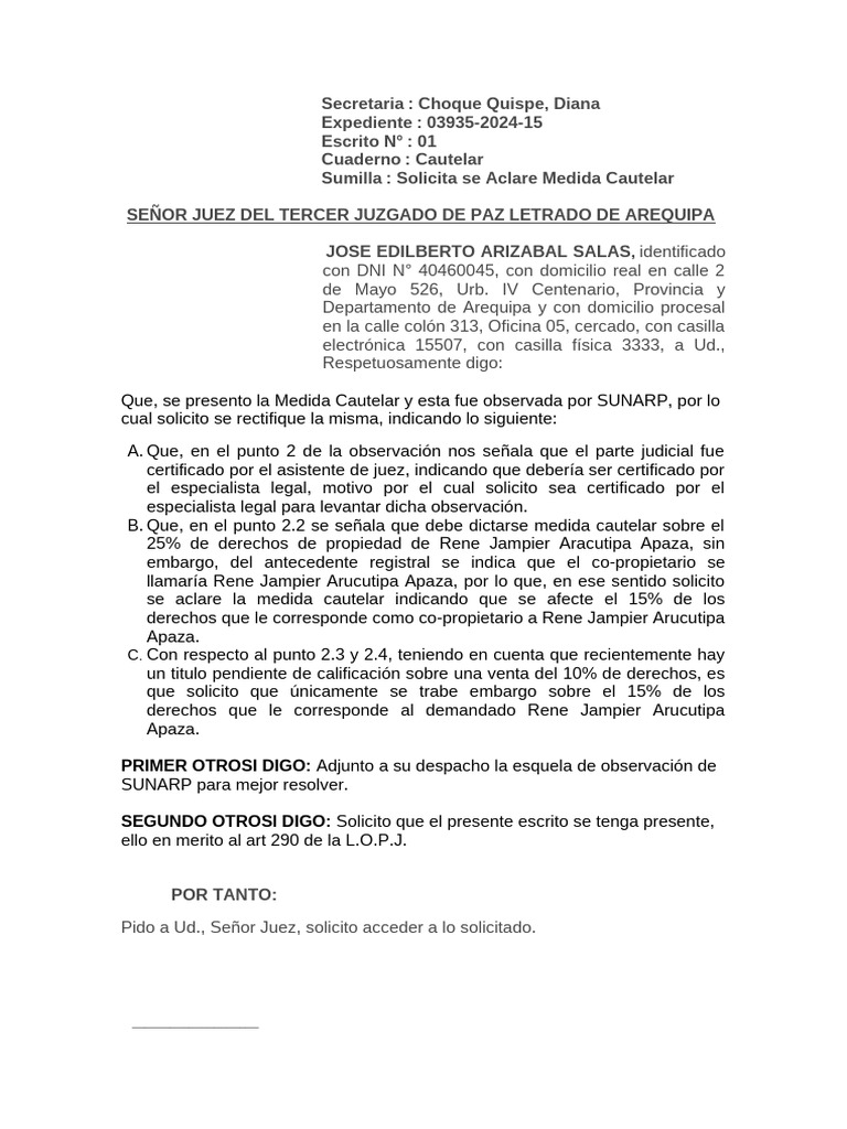 Exp 3935 2024 15 Subsanación | PDF