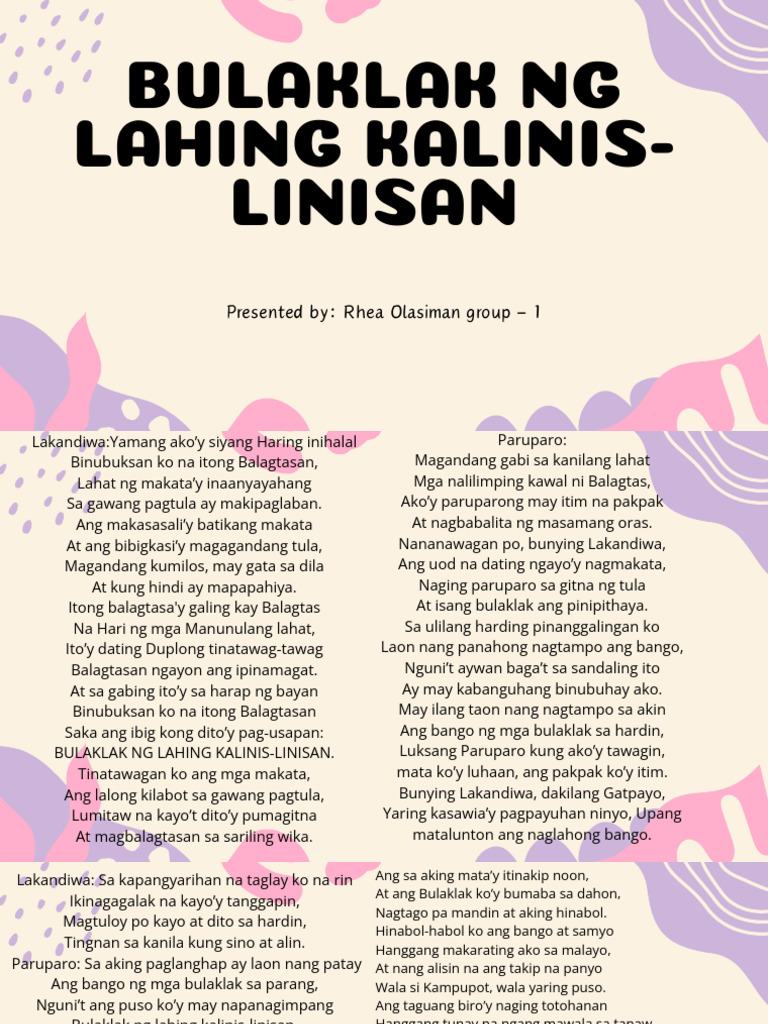 BULAKLAK NG LAHING KALINIS-LINISANb | PDF