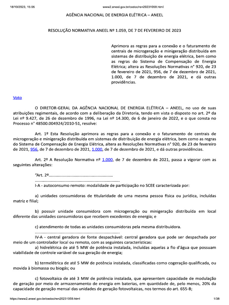 Resolução Normativa 1059 | PDF