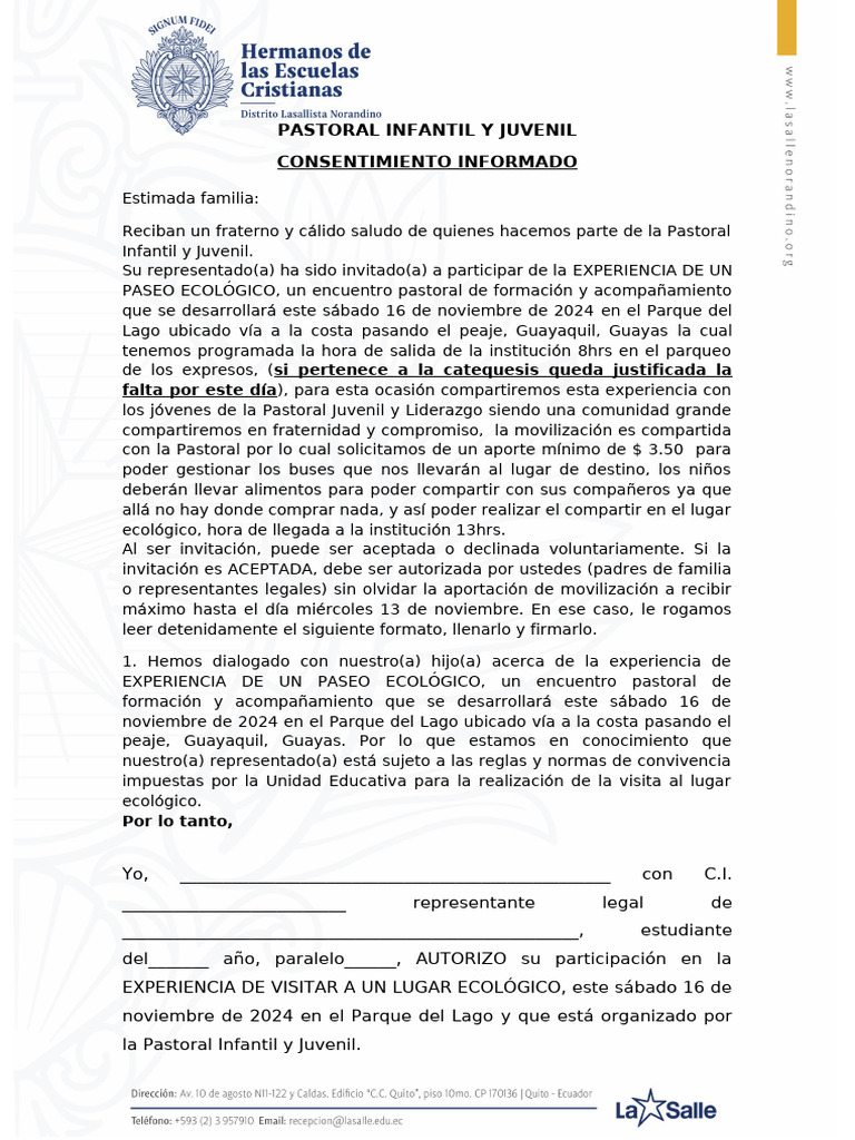 Consentimiento Informado INFANTIL | PDF