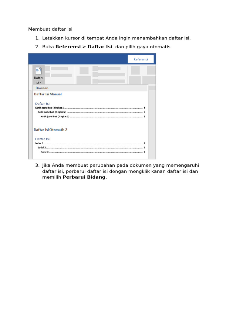Membuat Daftar Isi | PDF