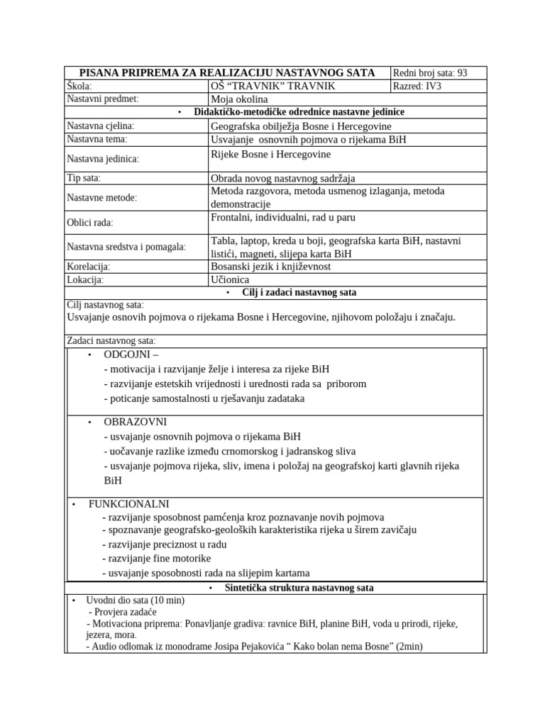 Priprema OGEDNI RIJEKE BIH | PDF