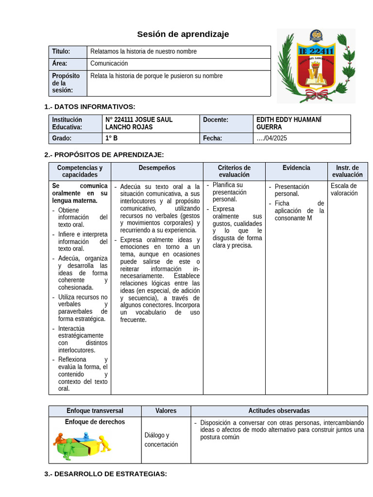 Historia de mi nombre en clase | PDF | Aprendizaje | Lingüística