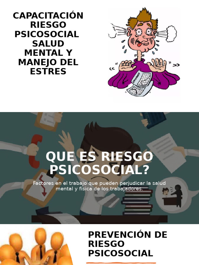 Presentación Capacitación Riesgo Psicosocial Salud Mental y Manejo Del Estres | PDF