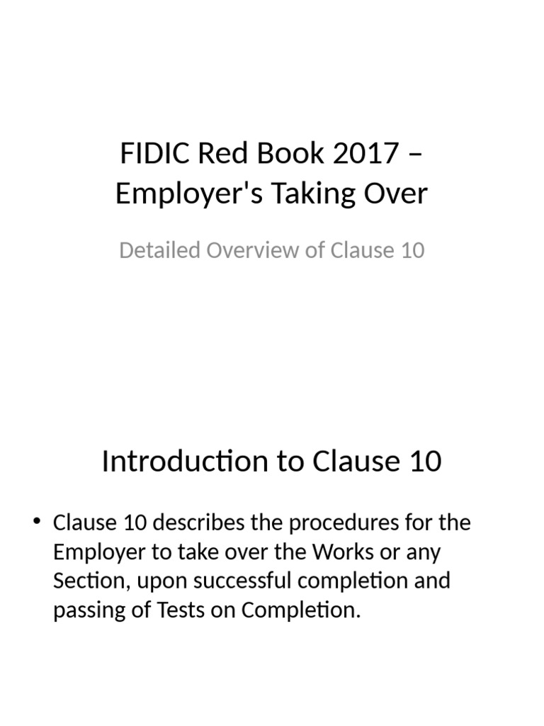 Clause 10 Employers Taking Over Presentation | PDF