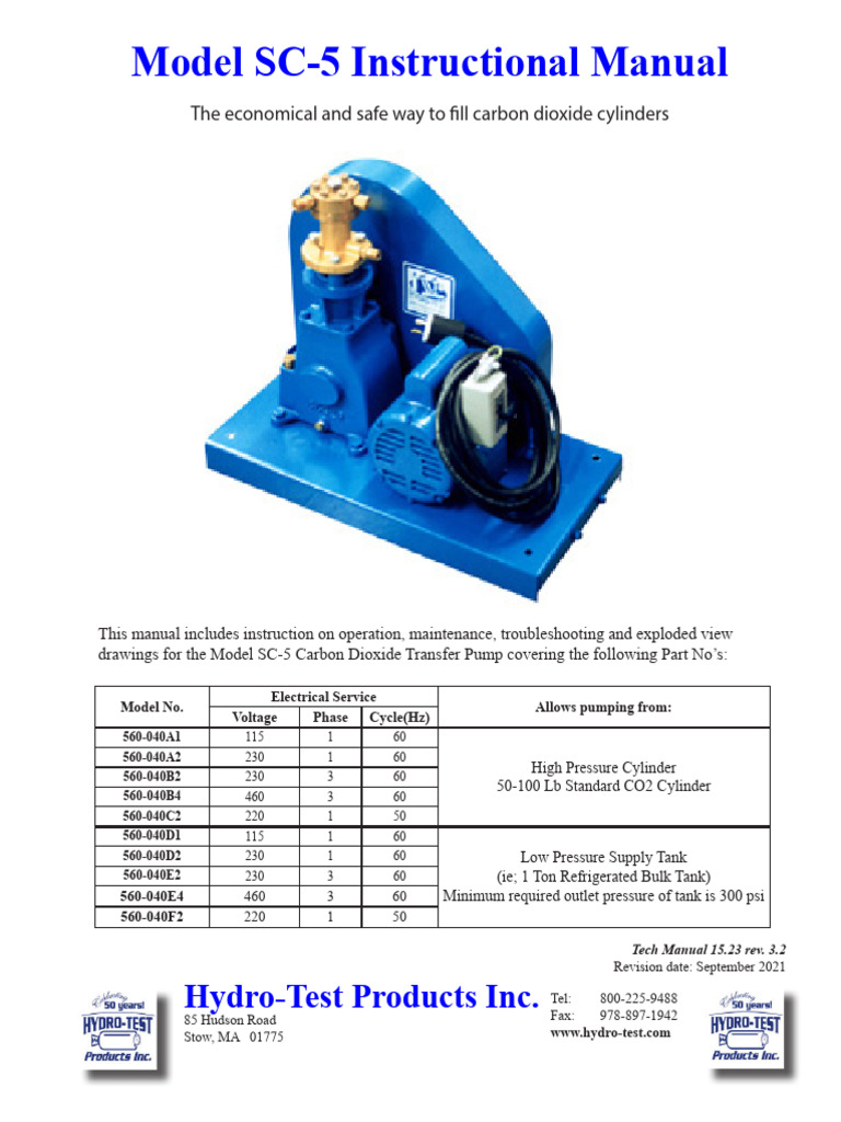 Instruction Manual Co2 Pumps 2023 | PDF | Piston | Pump