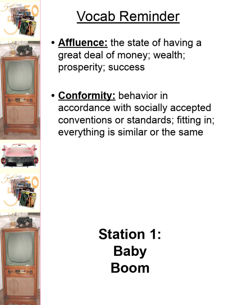 1950s Culture Quest Slide Presentation | PDF | Suburb | Consumerism
