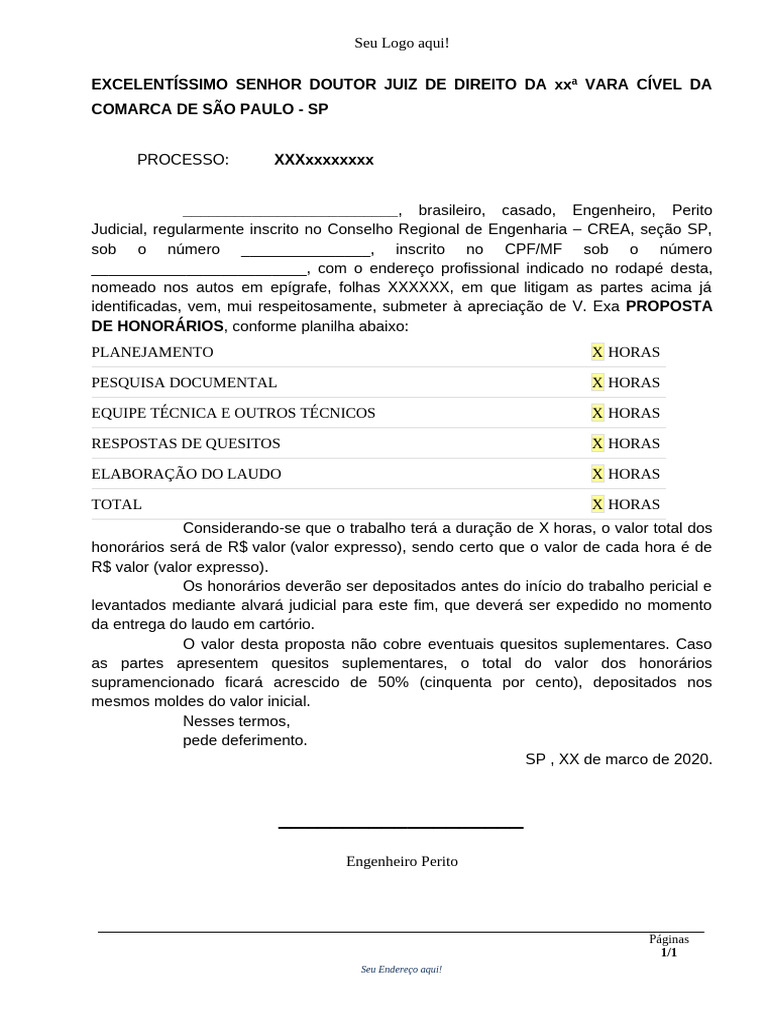 02 - Modelo de Proposta de Honorarios Perito Judicial | PDF