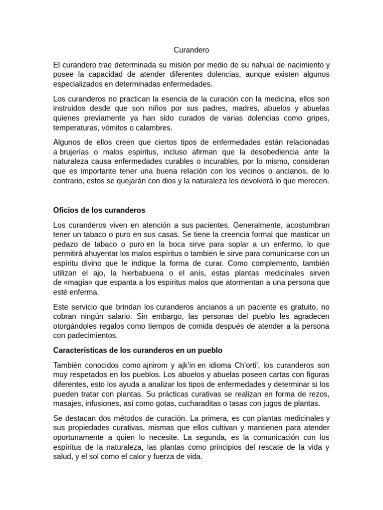 Curanderos: Sabiduría y Tradición Indígena | PDF | Curación por la fe ...