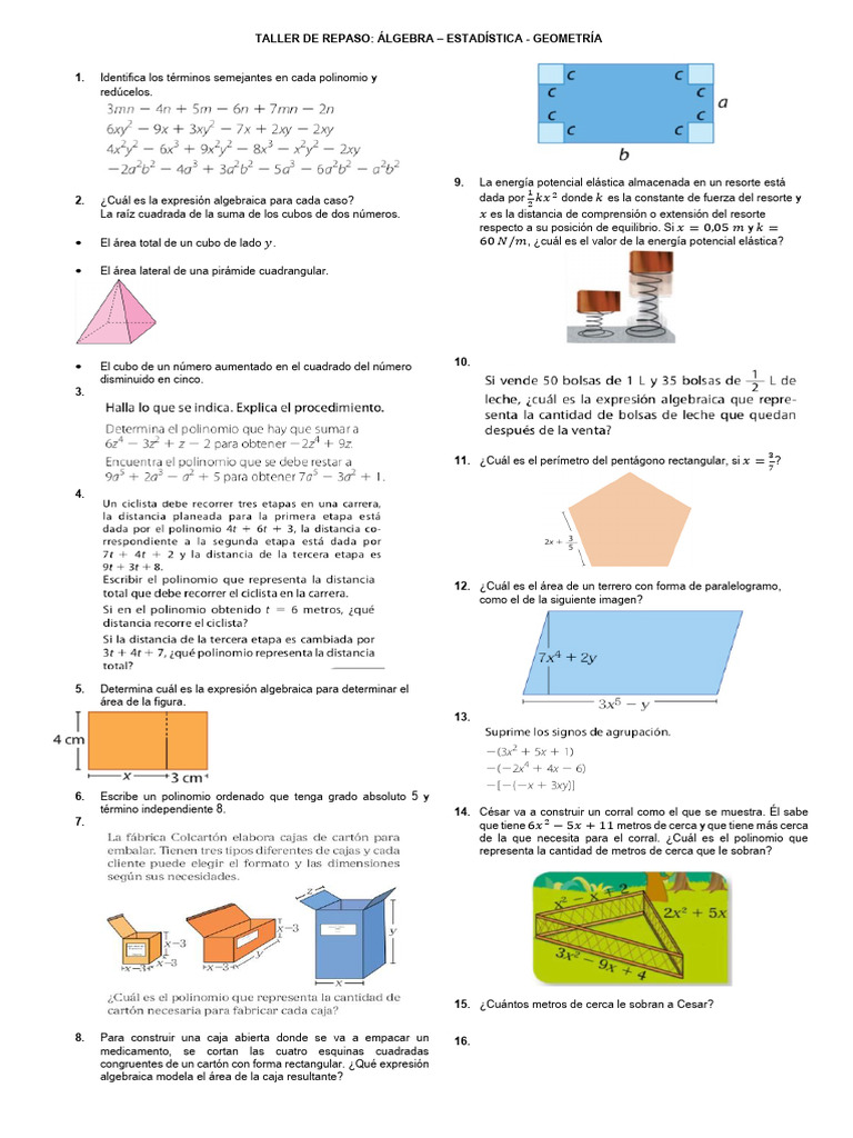 TALLER_REPASO_8° | PDF | Rectángulo