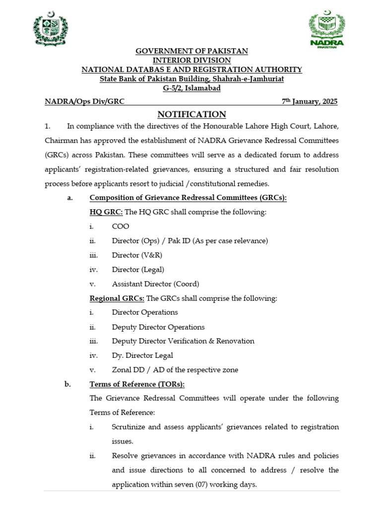Notification Grivance Redressal Cell | PDF | Governance | Justice