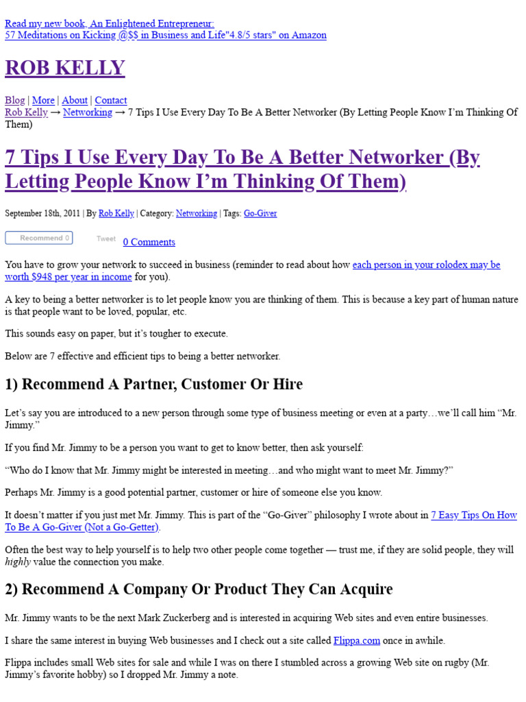 7 Easy Day-To-Day Tips I Use To Be A Better Networker (By Letting ...