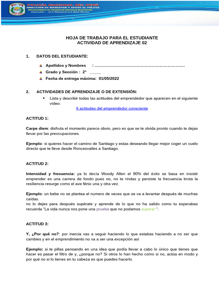 ACTIVIDAD N° 03 -2SEC EPT | PDF