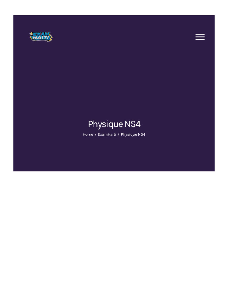 Examen Physique NS4 2025 | PDF