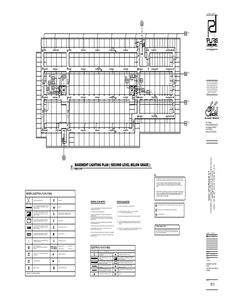 e1.0 Basement 2 Level Below Rev# 1 Sandy & Horizon Ridge | PDF | Switch ...